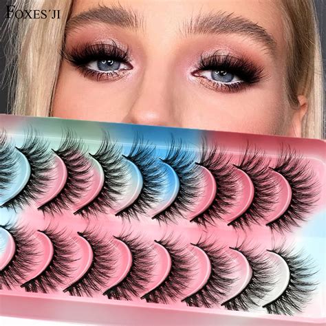 FOXESJI 3D Faux Mink Lashes Faux Cils Natural Soft Fluffy Full False Fake Eyelashes Extension