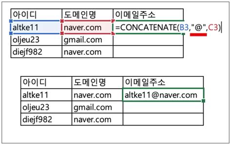 엑셀 CONCATENATE 함수 사용법 쉬운엑셀