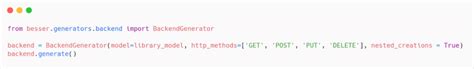 Generating A Full Software Backend With The Low Code Besser Platform