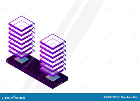 Server Room Isometric Vector Futuristic Technology Of Data Protection And Processing
