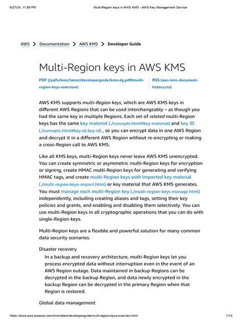 multi region keys in aws kms aws key management service pdf