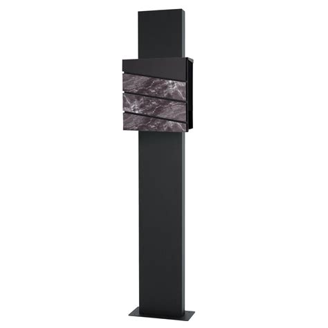 Boîte aux lettres moderne en acier anthracite aspect marbre noir support cm Leroy Merlin