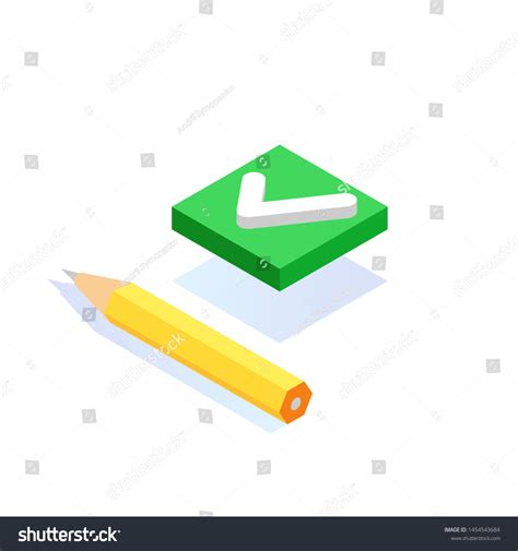 Checkbox Isometric Checkmark Tick Notification Illu стоковая иллюстрация Shutterstock