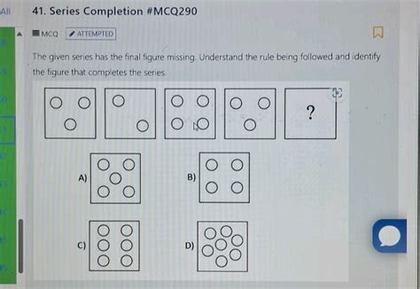 Series Completion Mcq Mcq Attempted The Studyx