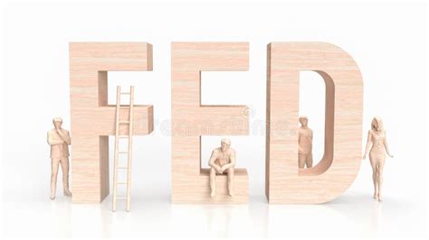 The Wood Tex Fed And Figure On White Background 3d Rendering Stock