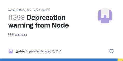 Deprecation Warning From Node Issue 398 Microsoft Vscode React