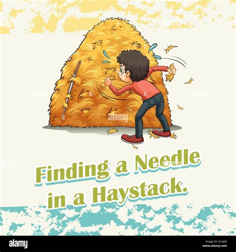 Finding A Needle In A Haystack Illustration Stock Vector Art