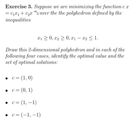 Solved Exercise Suppose We Are Minimizing The Function C Chegg