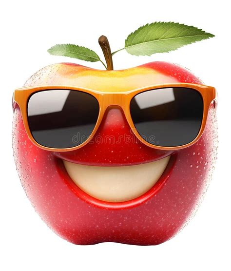 Smiling Apple With Sunglasses Stock Illustration Illustration Of