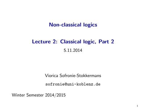 Ppt Non Classical Logics Lecture 2 Classical Logic Part 2 511