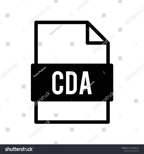 Cda File Format Icon Black Solid Stock Vector Royalty Free 2186900523