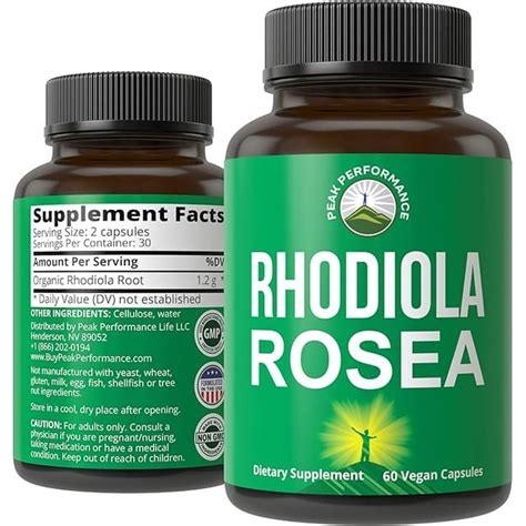 Peak Performance Rhodiola Rosea Vegan Capsules Made With Rhodiola Rosea