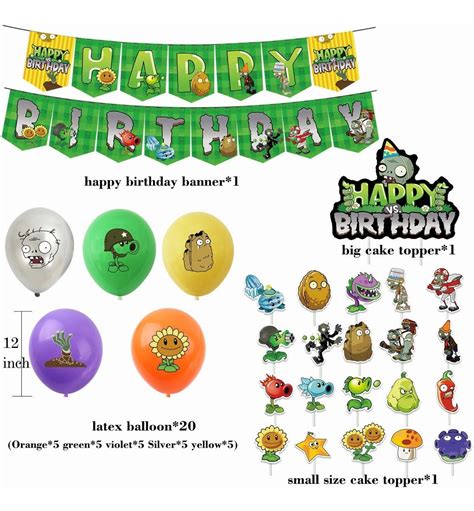 Kit Fiesta Plants Vs Zombies Globos De Cumpleaños Infantil Meses sin intereses