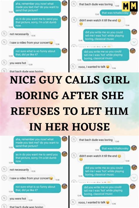 Nice Guy Calls Girl Boring After She Refuses To Let Him In Her House