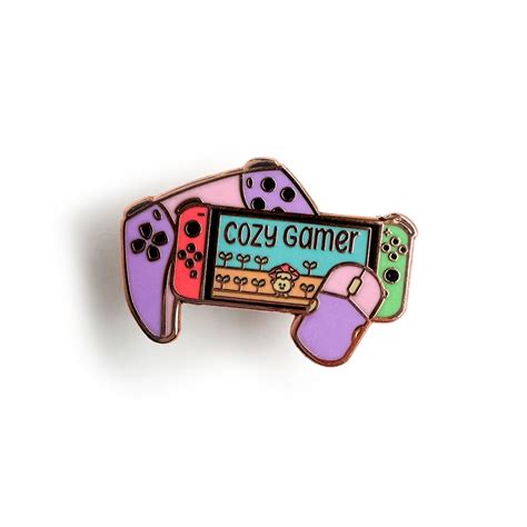 Cozy Gamer Enamel Pin Kitty With A Cupcake