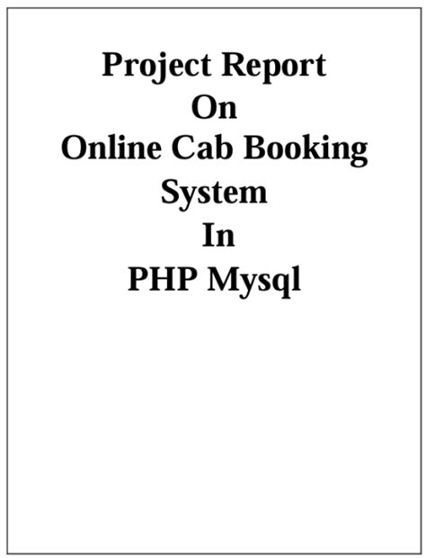 online cab booking project report projectworlds store