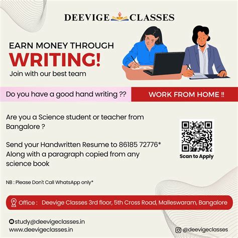 Deevige Classes Pvt Ltd On Linkedin We Hiringimmediately Writing