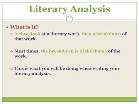 Ppt What Does It Mean To Analyze Literature Powerpoint Presentation