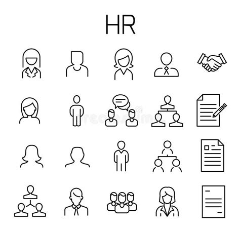 Hr Related Vector Icon Set Stock Vector Illustration Of Businessman Manager 128980184