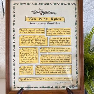 Vintage Wise Rules Framed Wall Print Etsy