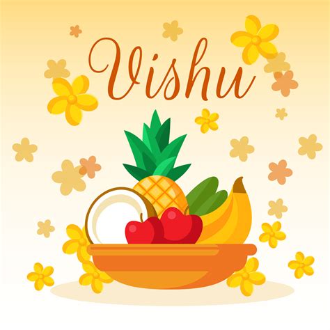Vishu Flower Card Vector 463899 Vector Art At Vecteezy