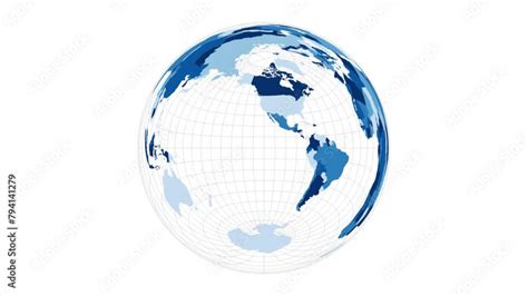 World Map In Lambert Azimuthal Equal Area Projection Loopable Rotating
