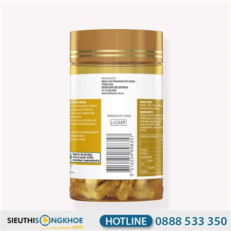 Healthy Care Sheep Placenta 5000mg 649000đ Hỗ Trợ Làm Đẹp Da