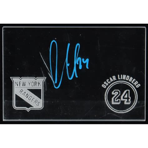 Oscar Lindberg Signed Game Used 4x6 Etched Plexiglass Piece Steiner Pristine Auction