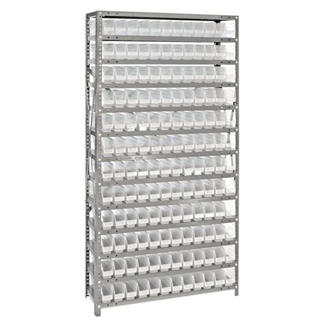 Quantum Storage 1275 100 Shelf Bin Organizer 12 X 36 X 75 With 13