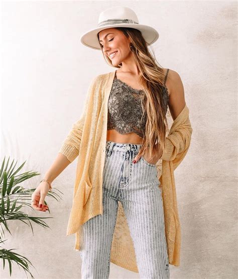 Willow And Root Open Weave Cardigan Sweater Womens Sweaters In Desert