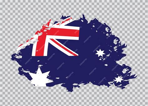 Premium Vector Stroke Brush Textured Flag Of Australia On Isolated