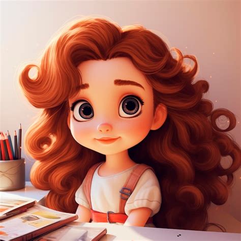 Premium Ai Image Cute Girl Illustration