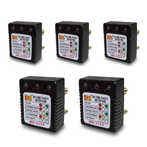 Mx Ac Electrical Line Fault Detector 5 Amp 3 Pin Ac Socket Tester With