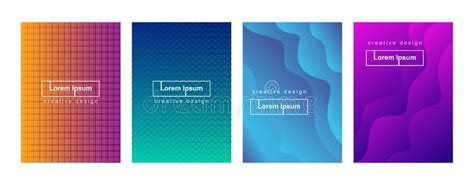 Abstract Minimal Geometric Gradient Cover Background Template Set Stock Vector Illustration Of