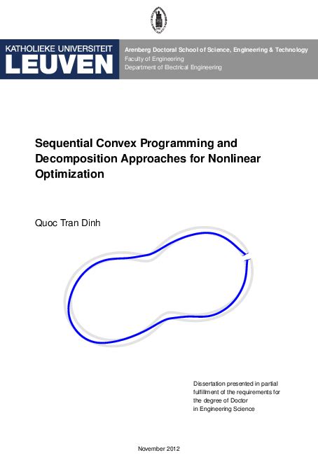 Pdf Sequential Convex Programming And Decomposition Approaches For
