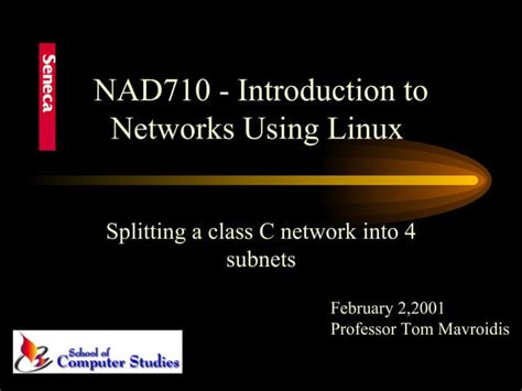 splitting a class c network into 4 subnets ppt computer networking