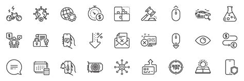 Icons Pack As Globe Reject Access And Chat App Line Icons For Web App Vector Stock Illustration