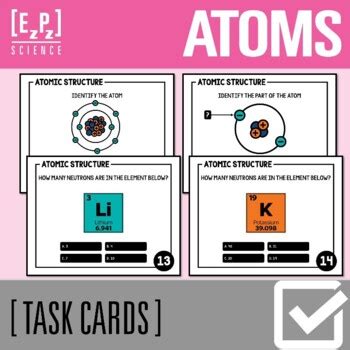 Atomic Structure Task Cards Activity Print And Digital Science Task Cards