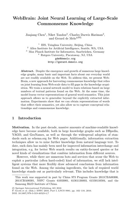 Pdf Webbrain Joint Neural Learning Of Large Scale Commonsense Knowledge