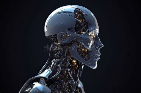 3D Rendering Artificial Intelligence AI Research Of Robot And Cyborg