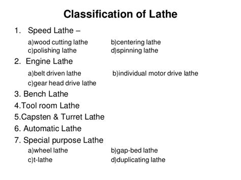 TYPES OF LATHE Engineers Gallery