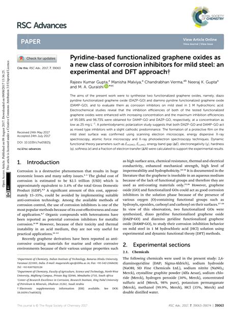 Pdf Pyridine Based Functionalized Graphene Oxides As A New Class Of