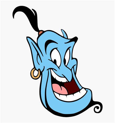 Genie S Smiling Face Genie Aladdin Coloring Page Hd Png Download