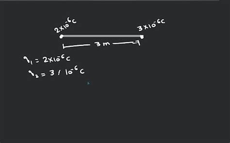 q two charge 2×10−6c and 3×10−6c are separated by a distance of 3 m in a