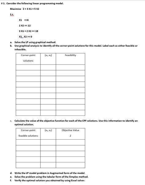 Solved 1 Consider The Following Linear Programming Model