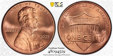 2023 Extra V Lincoln Cent Penny Graded By Pcgs Ms66rd Rare Vdb V Error Ebay