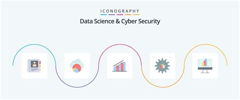 Data Science And Cyber Security Flat 5 Icon Pack Including Monitor