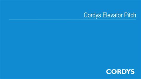 cordys elevator pitch pptx computer software and applications