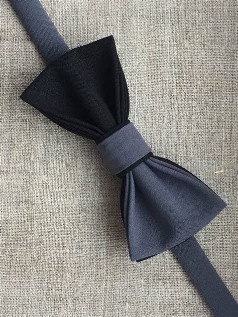 Галстук бабочка двухцветная черный серый Купить заказать галстук бабочку Галстук бабочка