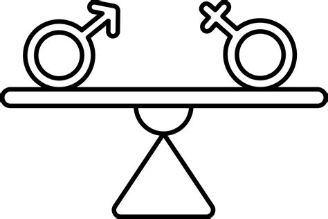 Male And Female Gender Symbol On Balance Scale Black Linear Icon Vector Art At Vecteezy